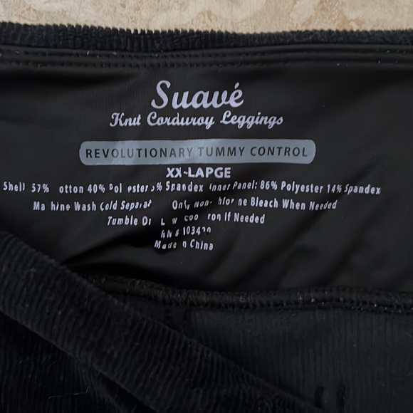 Suave | Pants & Jumpsuits | Black Velour Corduroy Leggings With Tummy ...